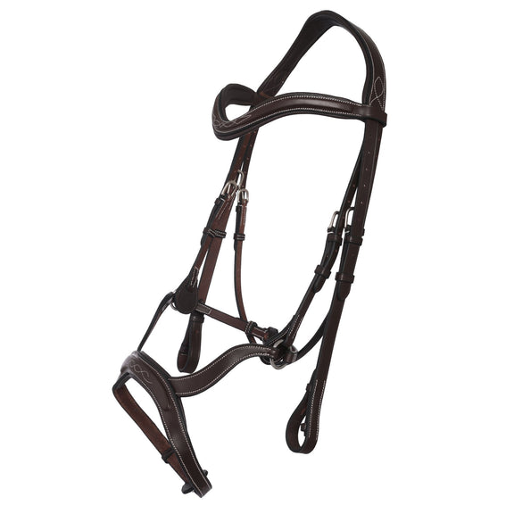 ExionPro Anatomical Drop Noseband Bridle with Reins | Jumping Bridles ...