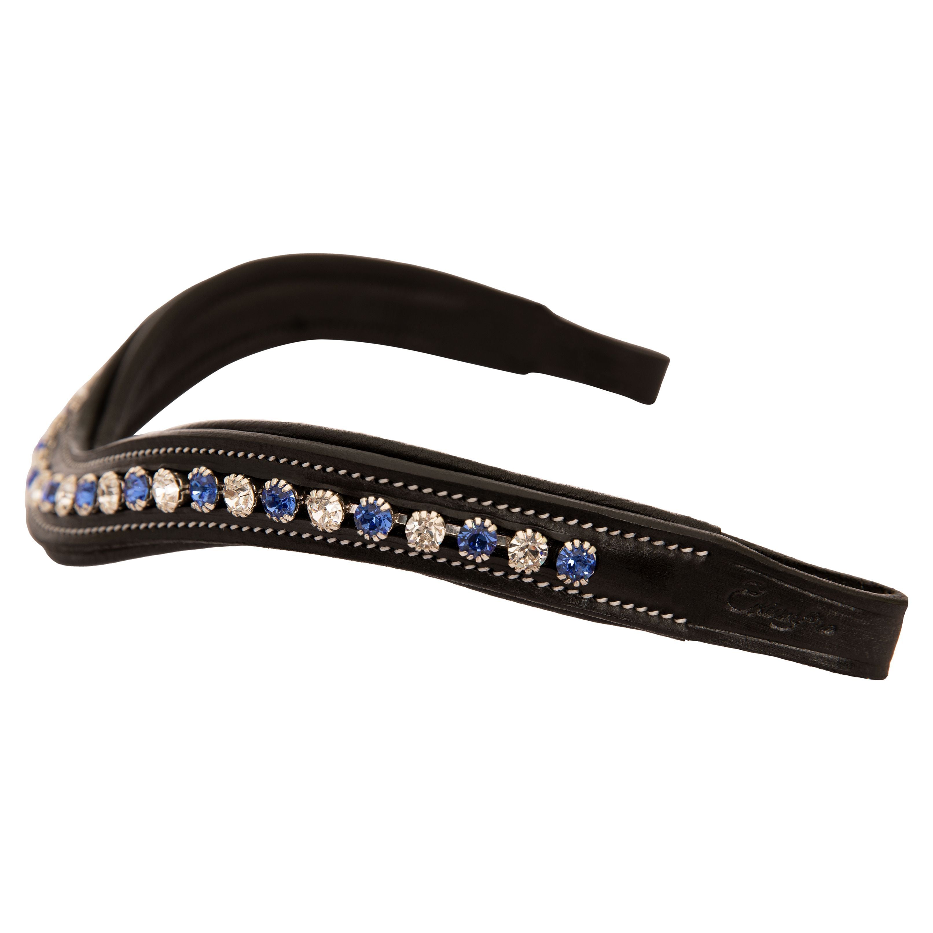 ExionPro Blue & Clear Crystal Curved Browband- Bling Dressage Browband ...