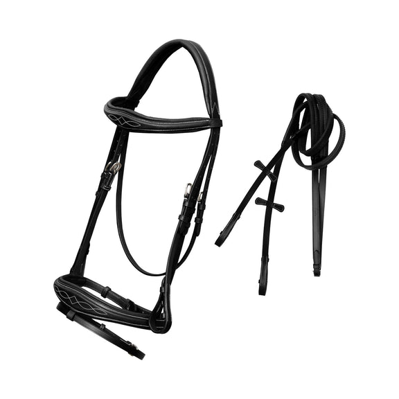 ExionPro Anatomic Fancy Padded Flash Bridle for Horse With Rein ...